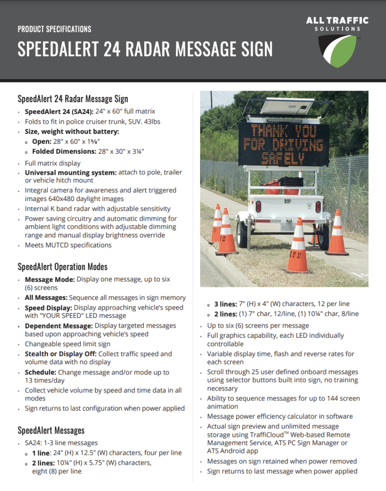 SpeedAlert Radar Speed and Message Sign | All Traffic Solutions