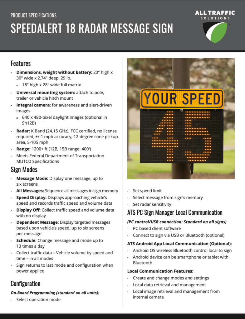 SpeedAlert Radar Speed and Message Sign | All Traffic Solutions